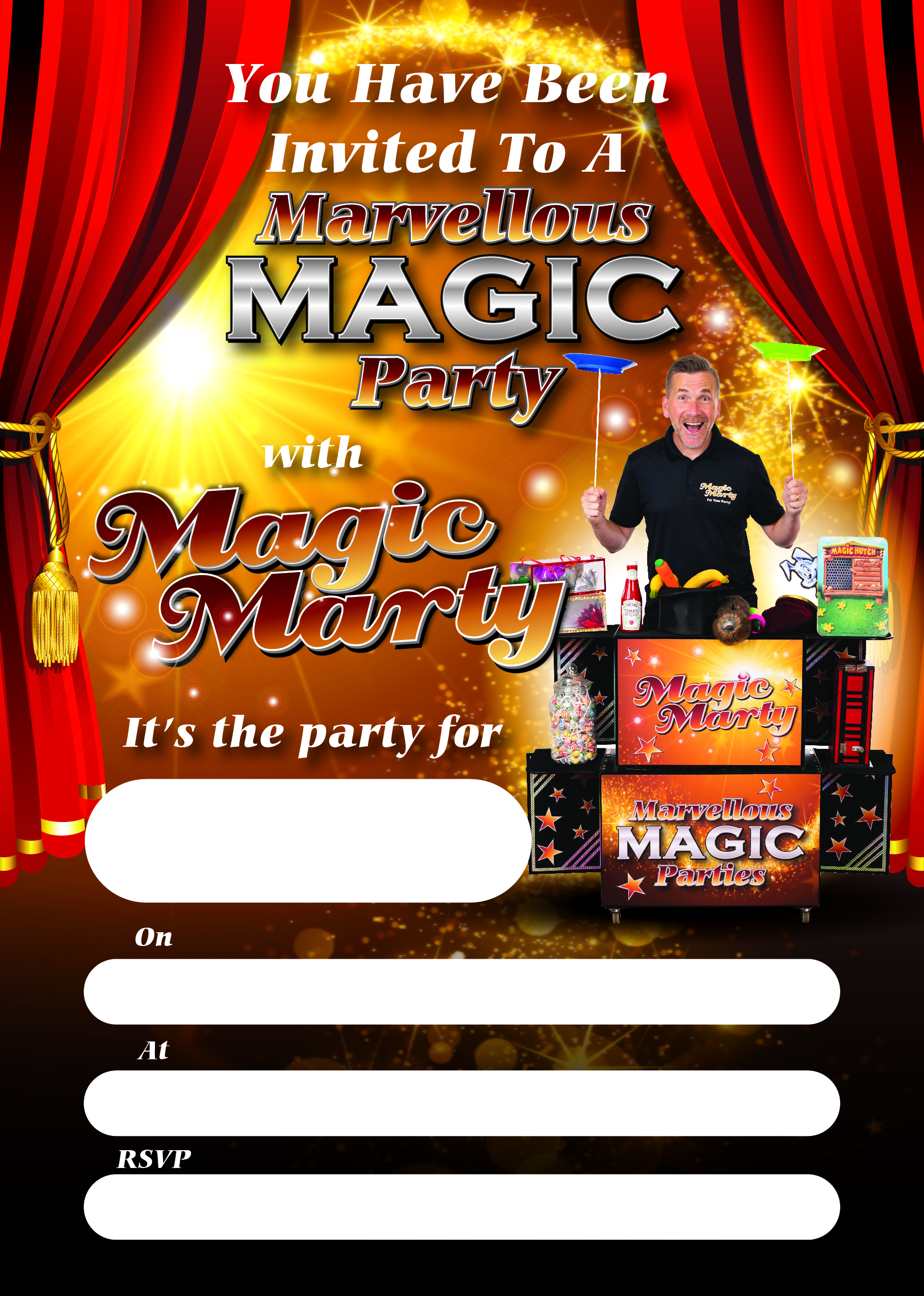 Party Invites - Magic Marty